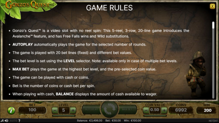 Gonzo's Quest Slot by NetEnt: Free Play Gonzo Quest Demo Mode